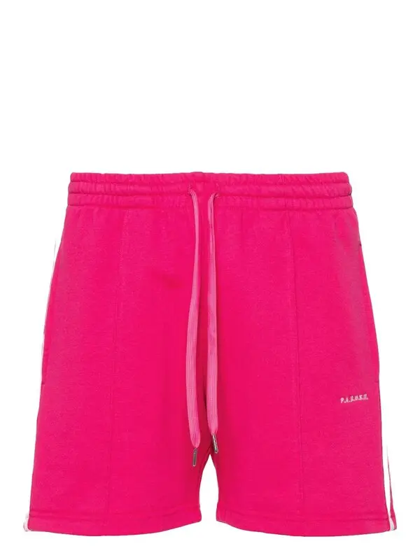 PAROSH Striped Jersey Shorts - Fuxia