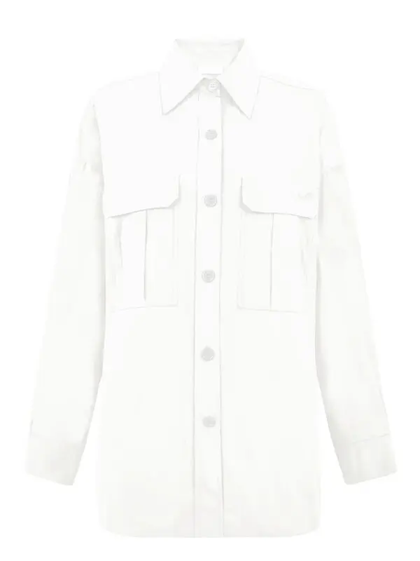 PAROSH Cotton Blend Button-down Shirt - Bianco