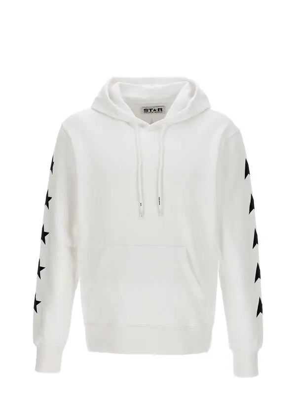 GOLDEN GOOSE Cotton 'alighiero' Hoodie - White/black