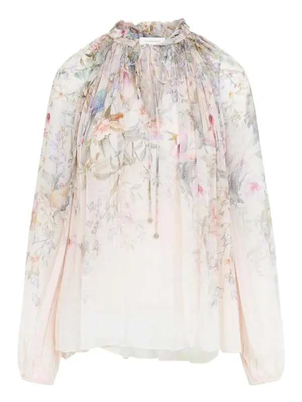 Zimmermann Rebellion Printed Blouse - Beige