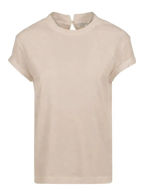 Brunello Cucinelli Cotton Jersey T-shirt - Beige