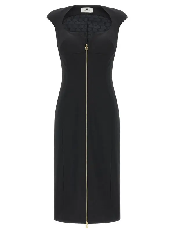 Elisabetta Franchi Heart-shaped Neckline Crêpe Dress - Black