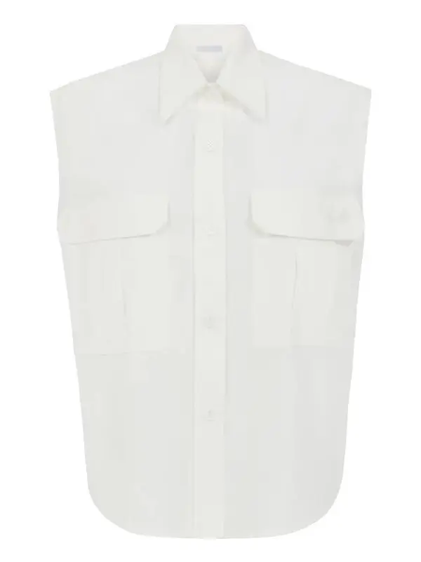PAROSH Sleeveless Blouse - Bianco