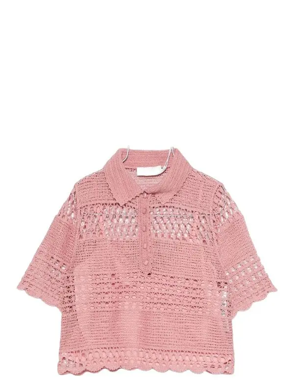 Zimmermann Wanderlust Crochet Top - Pink