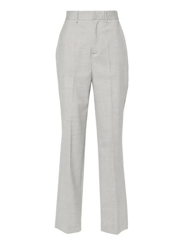 PAROSH High-waisted Virgin Wool Trousers - Grigio