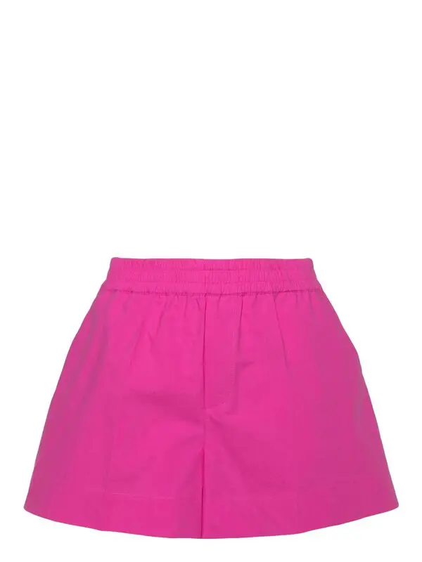 PAROSH Elasticated Waist Cotton Shorts - Fuxia