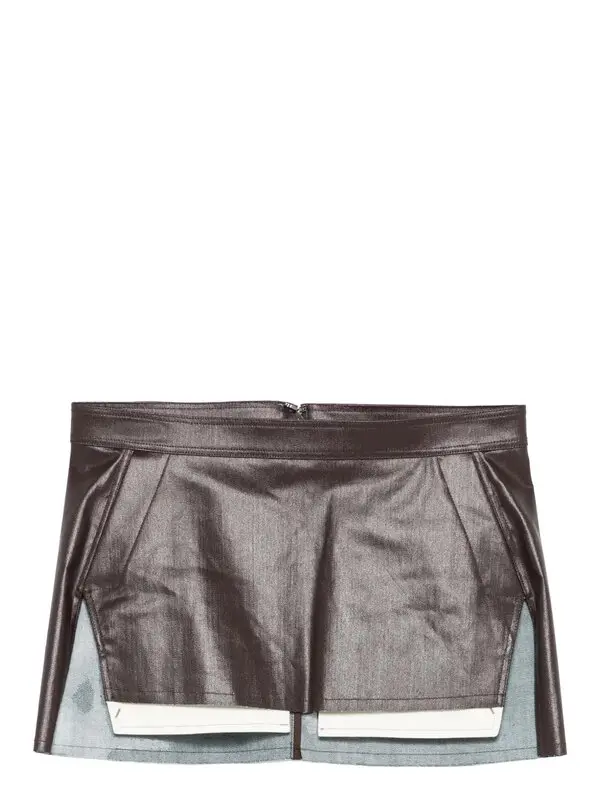 Rick Owens Fog Cutoff Mini Skirt - Mahogany