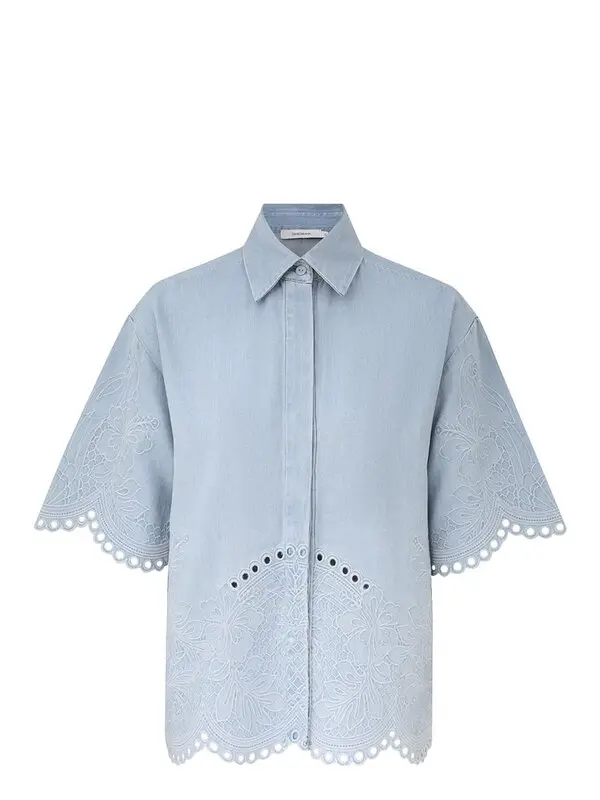 Zimmermann Denim 'daylight' Shirt - Baby Blue