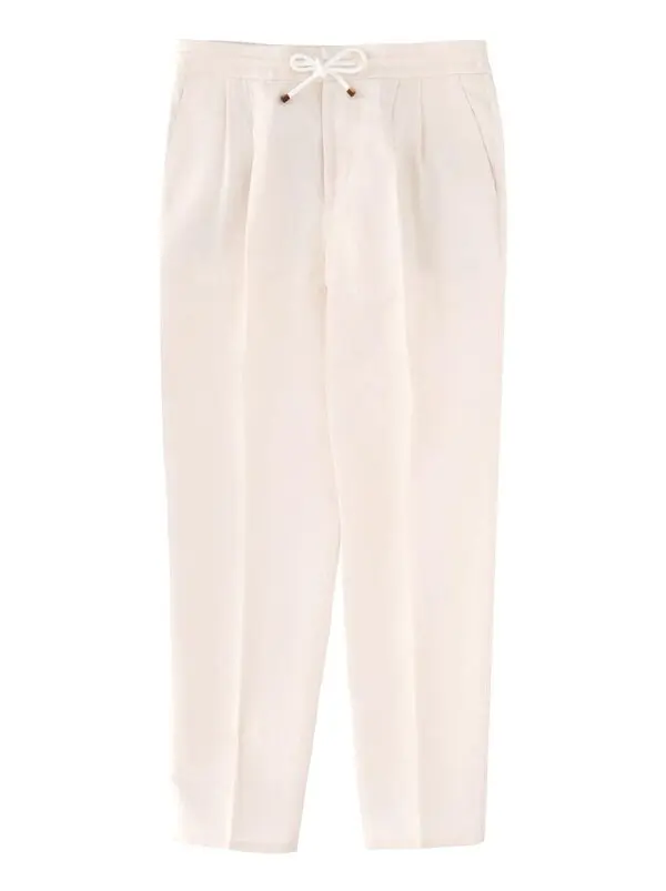 Brunello Cucinelli Linen-blend Trousers - Beige