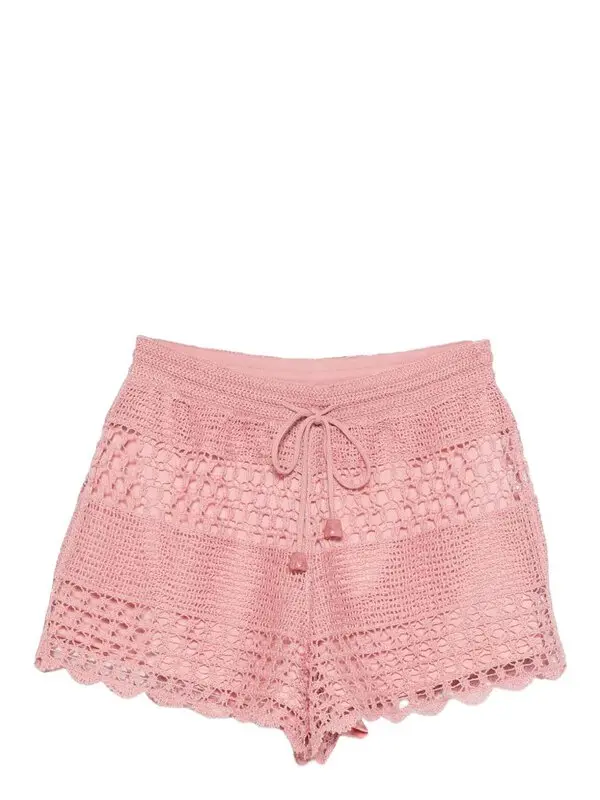 Zimmermann Wanderlust Crochet Shorts - Pink