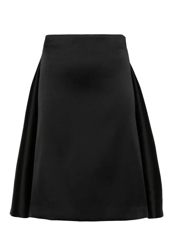 PAROSH Layered Detail Midi Skirt - Nero