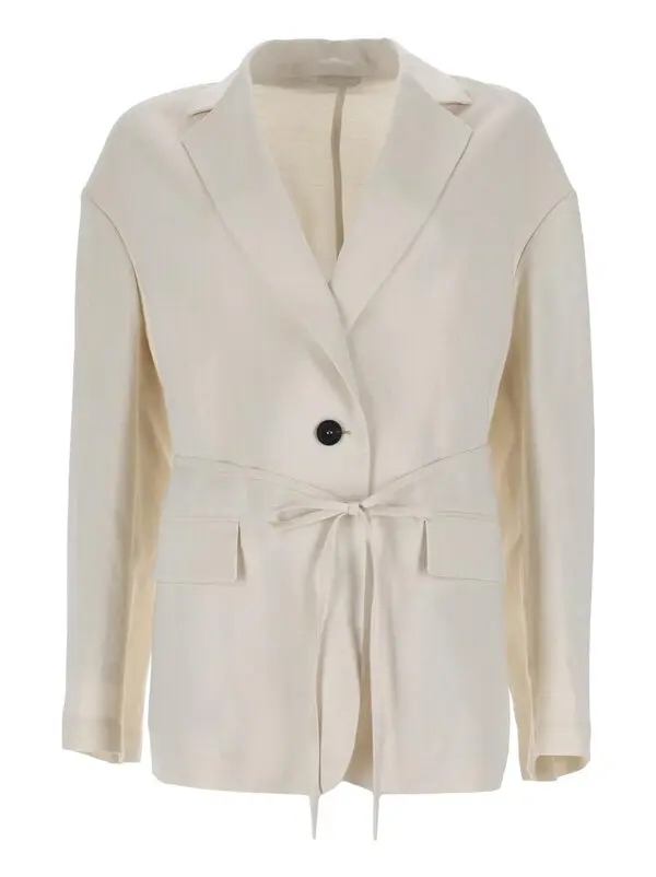 Brunello Cucinelli Belted Jacket - Ivory