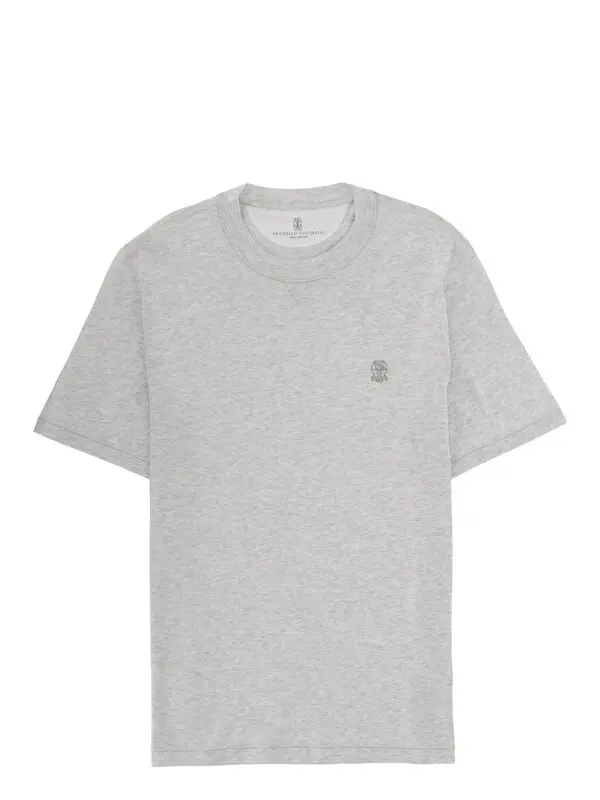 Brunello Cucinelli T Shirt With Logo - Grey