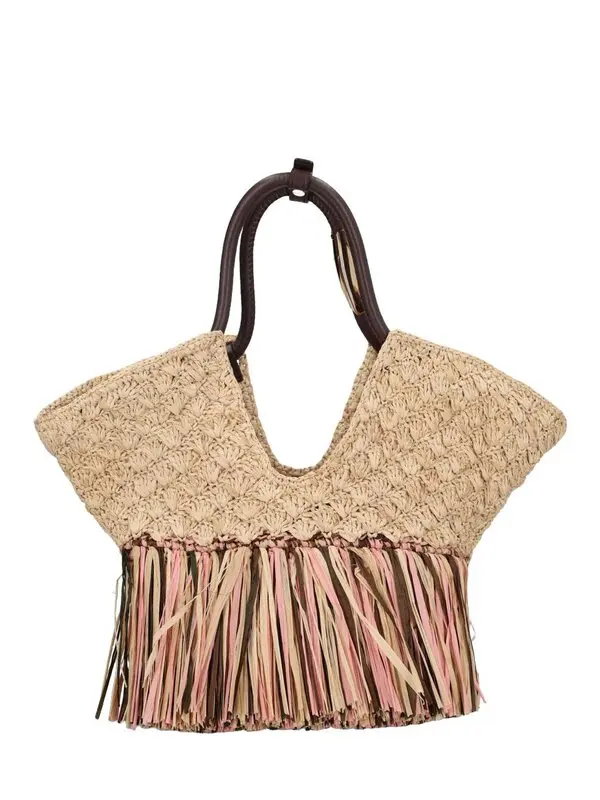 Zimmermann Golden Time Raffia Bag - Beige