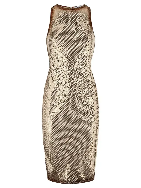 Attico Sequin Embellished Mini Dress - Gold