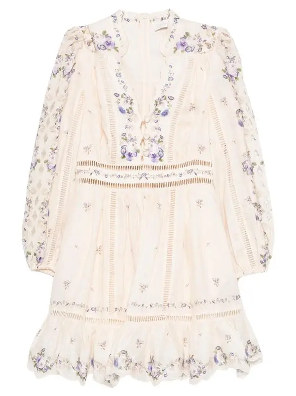 Zimmermann Patience Linen Mini Dress - Beige