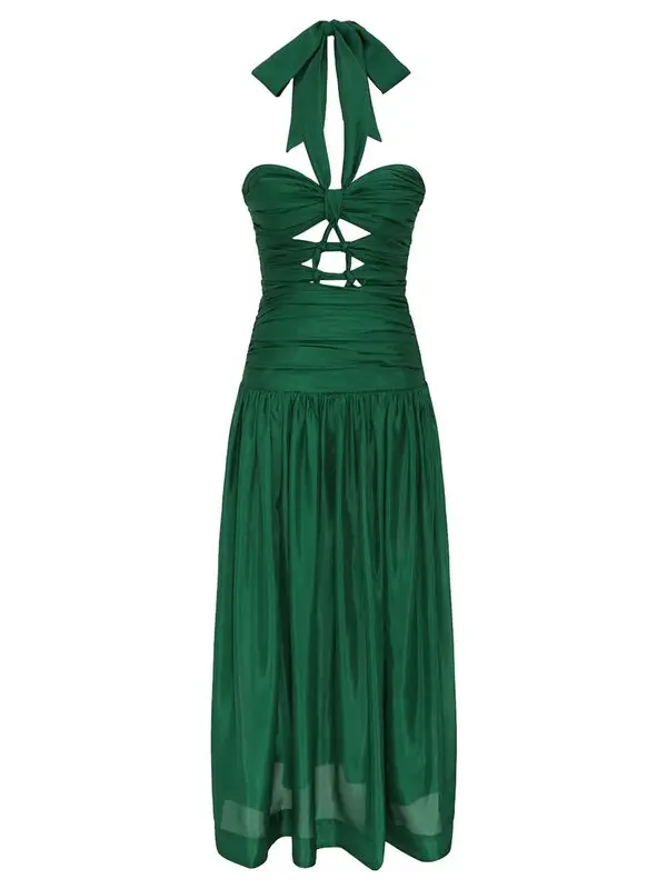 Zimmermann Midi Dress With Knots - Green