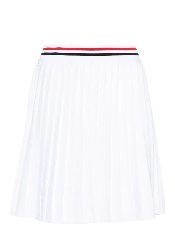 Thom Browne Rwb Stripe Pleated Mini Skirt - White