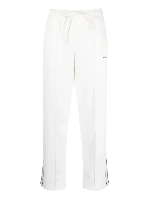 PAROSH Logo Embroidered Striped Track Pants - White