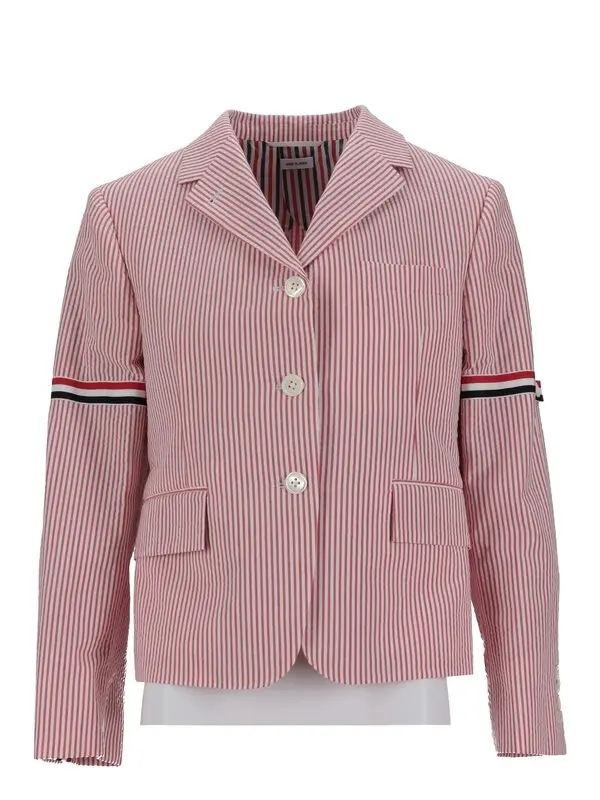 Thom Browne High Break Sportcoat With Armbands - Red