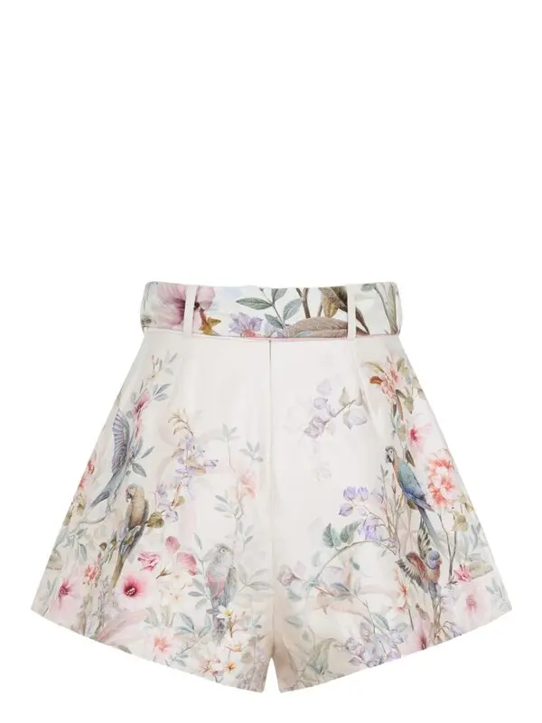 Zimmermann Rebellion Silk And Cotton Shorts - Beige