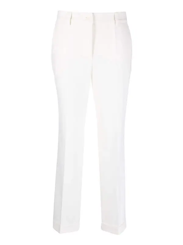 PAROSH High-waisted Cropped Trousers - White