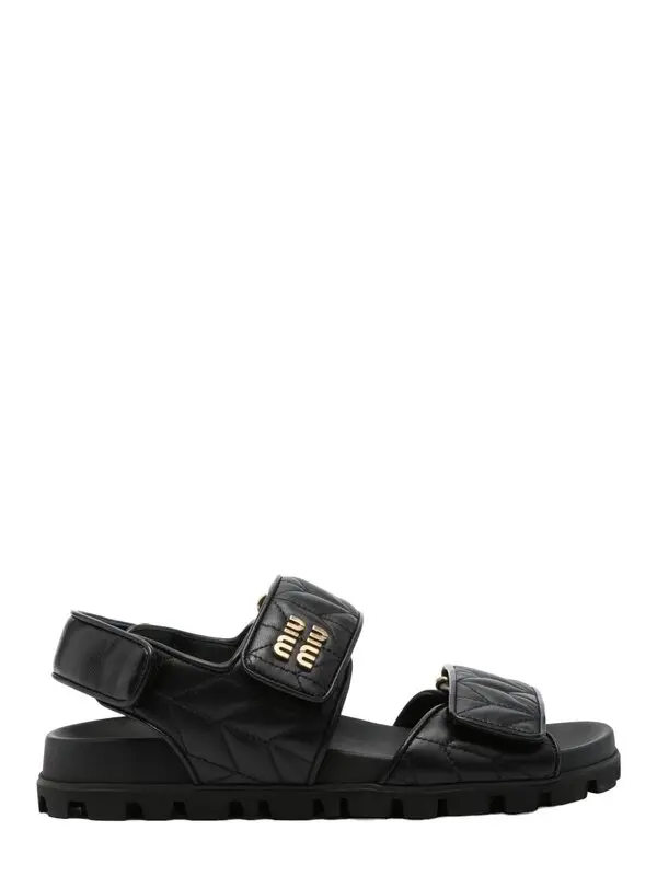 Miu Miu Sandali Nappa Matelassé Sandals - Nero