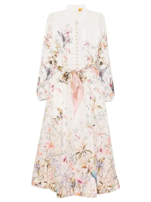 Zimmermann Rebellion Printed Midi Dress - Beige