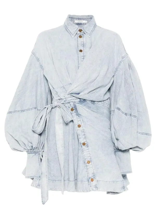 Zimmermann Rebellion Denim Mini Dress - Clear Blue