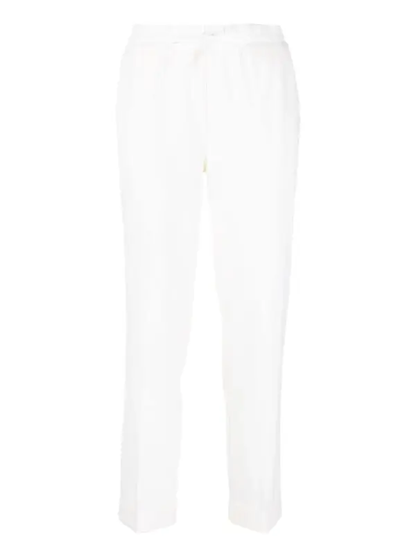 PAROSH Tapered Drawstring Trousers - White