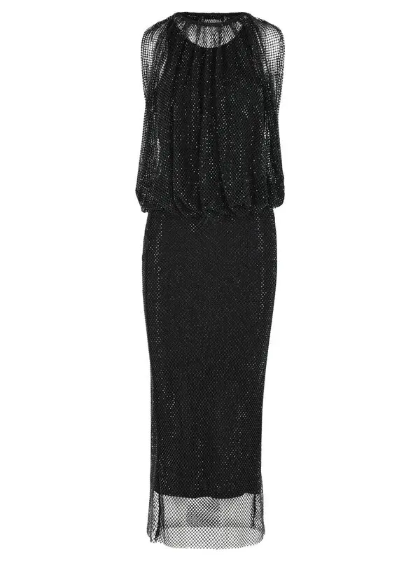 Sportmax Sleeveless Jersey Dress With Crystals - Black