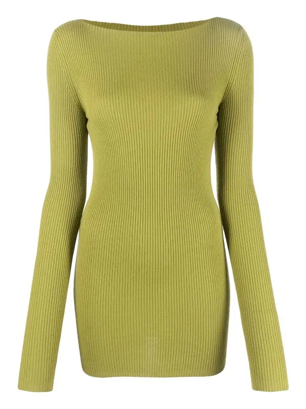 Rick Owens Cut-out Ribbed Jumper - Lime