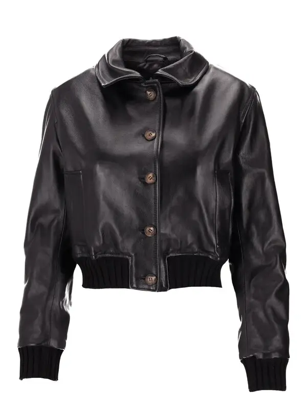 LA ROSE Leather Nappa Jacket - Nero