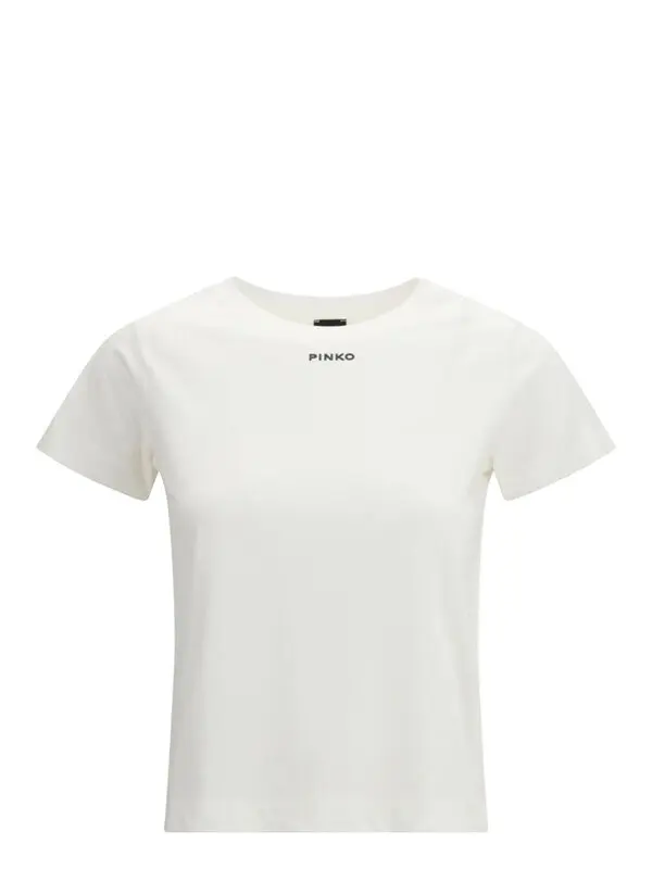 Pinko Basic Cotton T-shirt With Logo - White