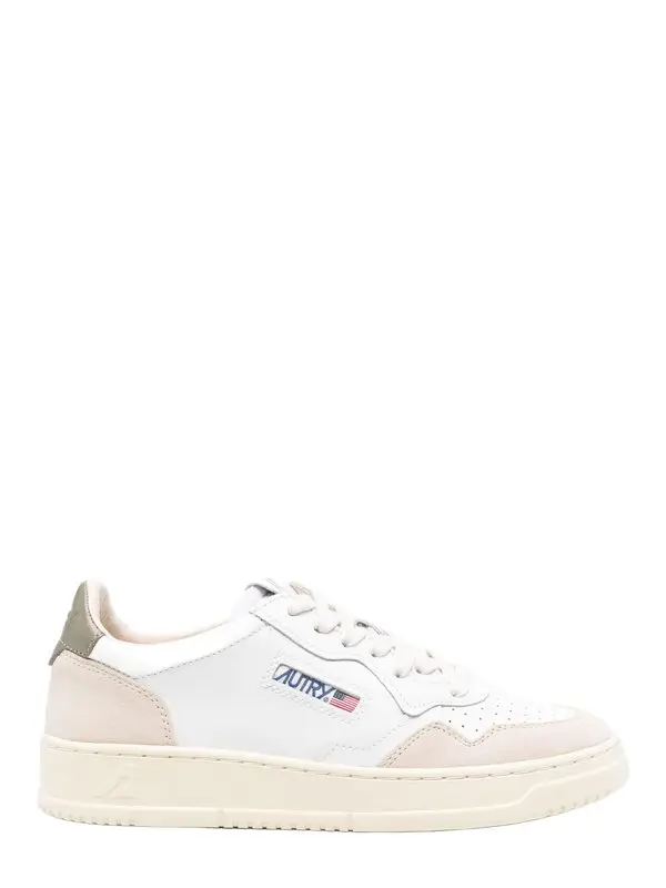 AUTRY Medalist Leather Sneakers - Leat/suede Wht/cvrt Gr