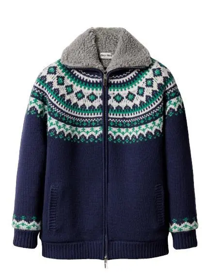 Miu Miu Maglieria Wool Fairisle F.3 - Navy