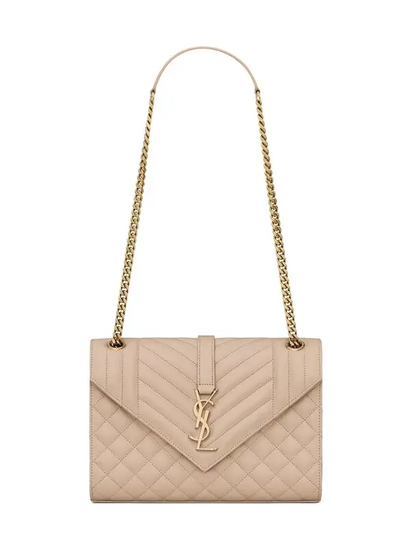Saint Laurent Envelope Medium Bag - Beige