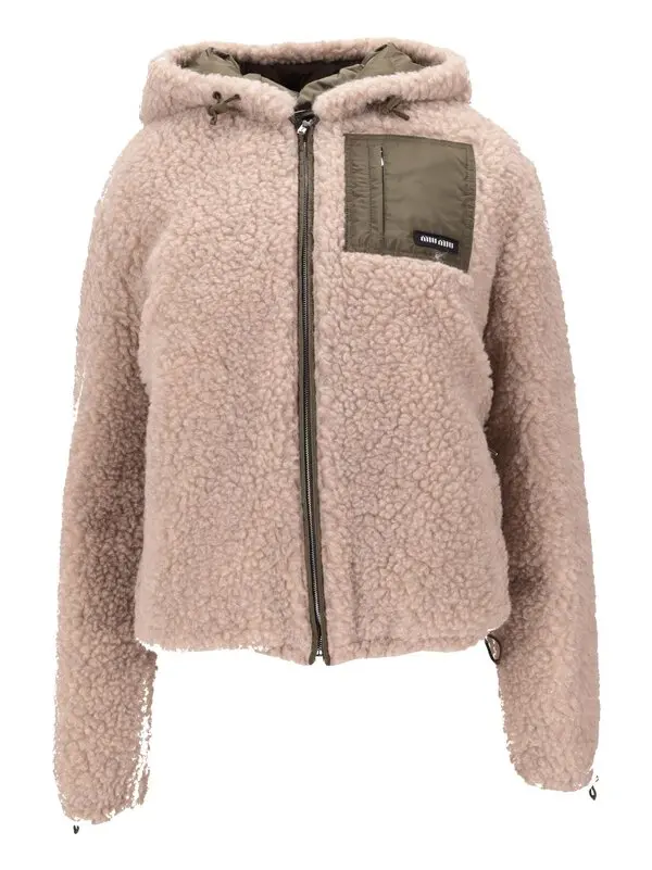 Miu Miu Teddy And Ponge Nylon Jacket - Calce+militare