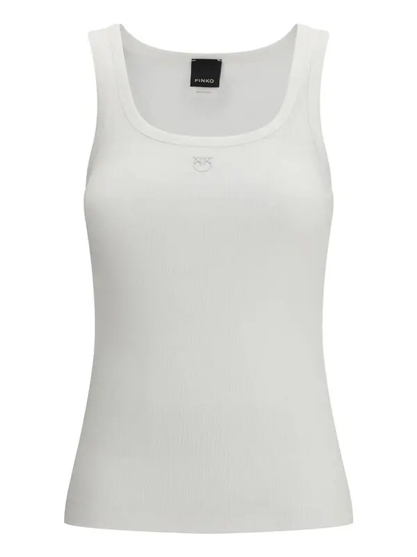 Pinko Stretch Cotton Tank Top - White