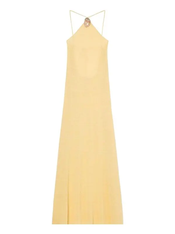 Alanui Halter Neck Dress - Light Yellow