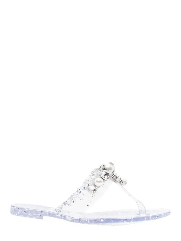 Casadei Embellished Thong Sandals - Silver