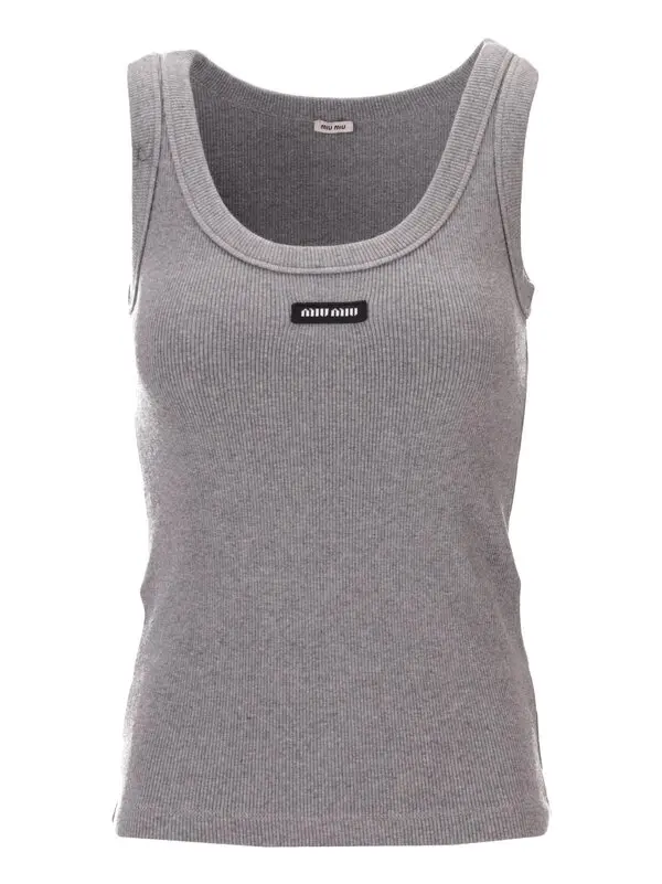 Miu Miu Jersey Costina Tank Top - Grigio
