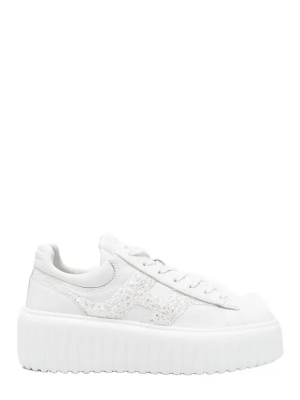 Hogan H Stripes Leather Sneakers - White