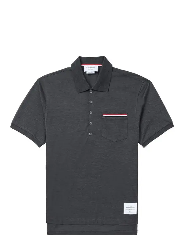Thom Browne Cotton Polo Shirt - Grey