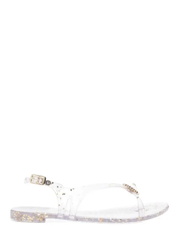 Casadei Embellished Thong Sandal - Clear Blue