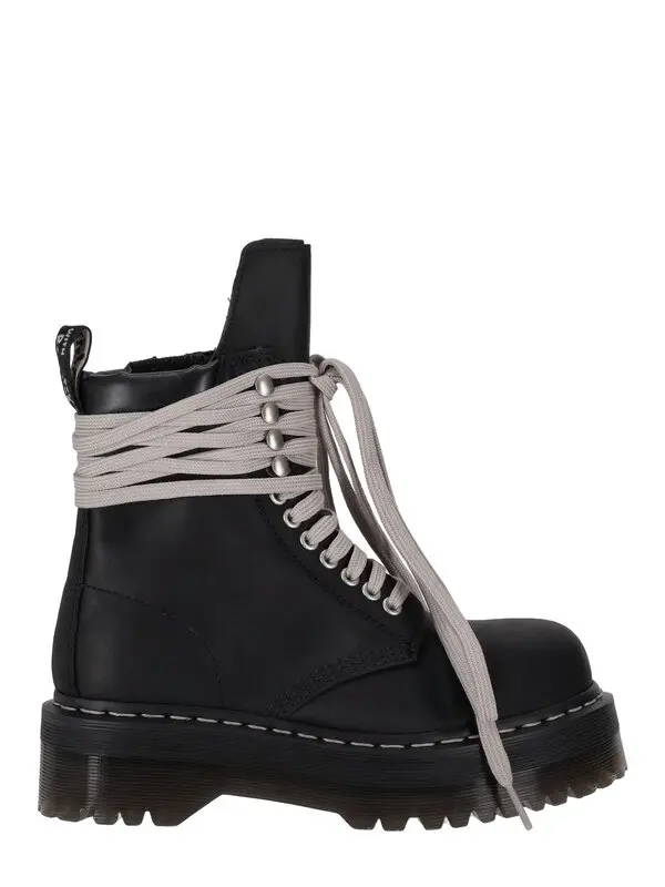Rick Owens Quad Sole Steel Toe Boots - Black