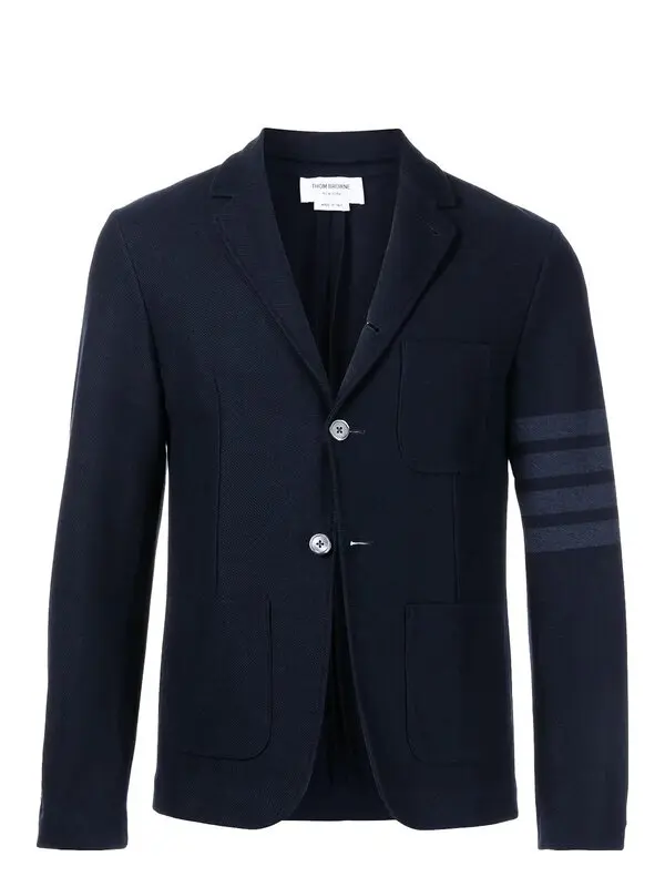 Thom Browne Sport Coat In Double Face Tech Twill - Navy