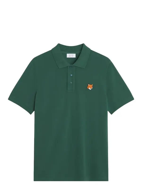 Maison Kitsuné Fox Head Cotton Polo Shirt - Green