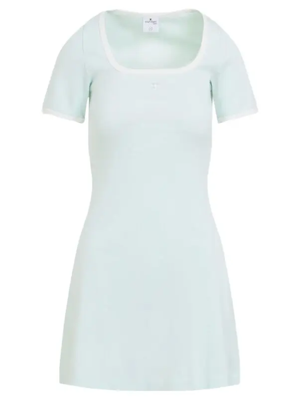 COURREGES Cotton Mini Dress - Clear Blue