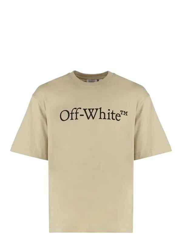 Off-White Logo T Shirt - Beige